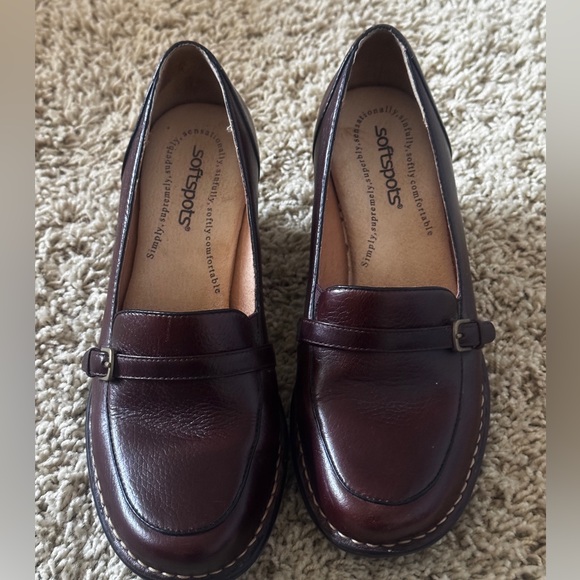 Softspots | Shoes | Softspots Womens 7 2 Brown Leather W Buckle Slip On ...